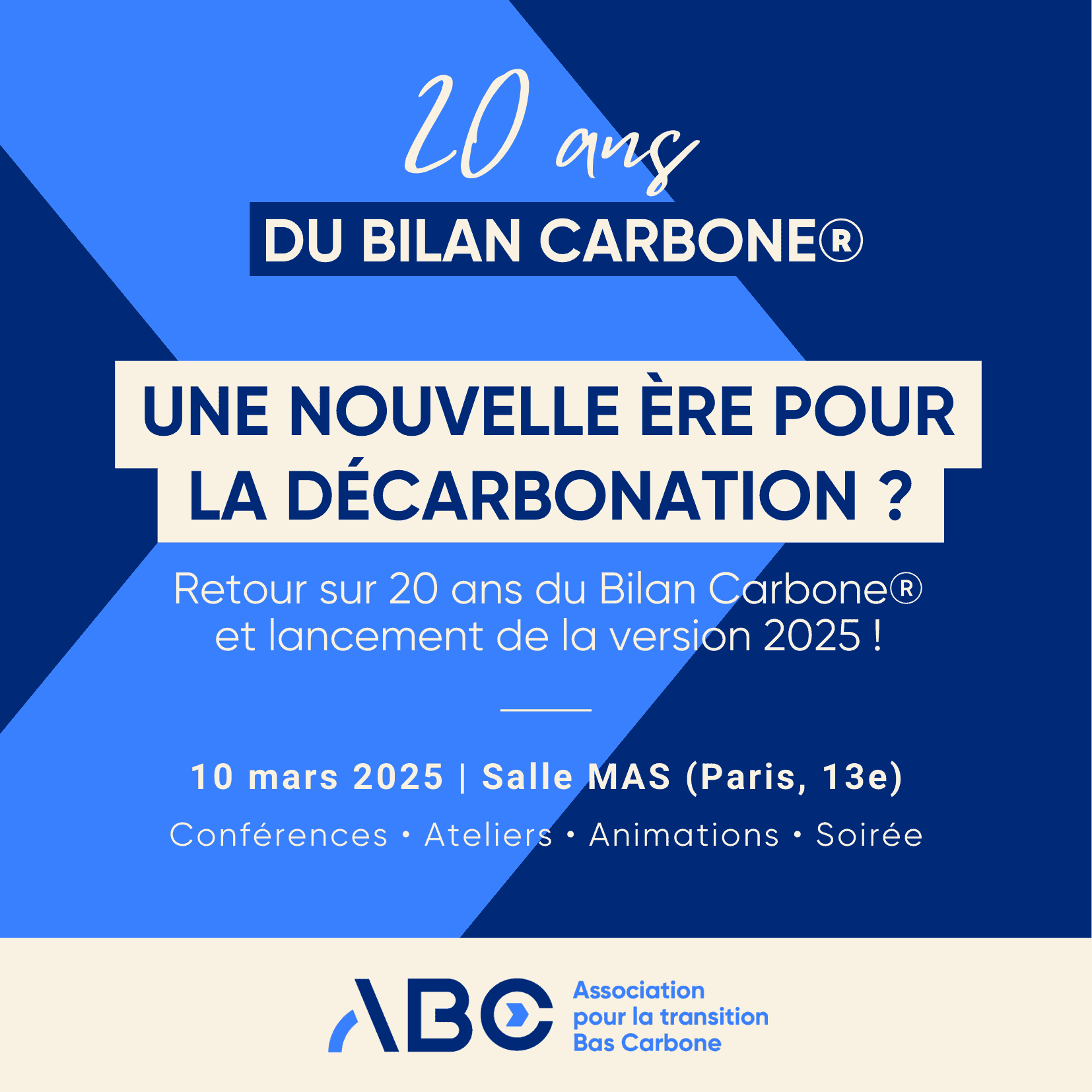 20 ans du Bilan Carbone® - Programme - Association pour la transition Bas Carbone